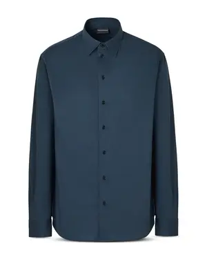 Emporio Armani Geometric Button Up Shirt - Blue/black