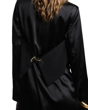 Emporio Armani Satin Long Sleeve Shift Dress