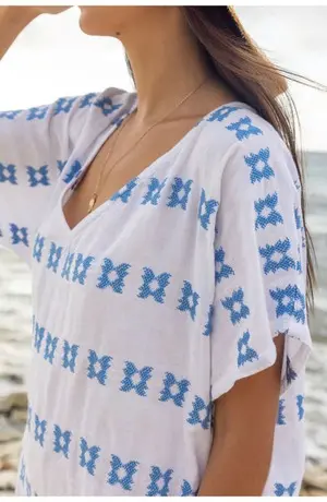 MER ST. BARTH Capucine Mini Caftan Embroidery