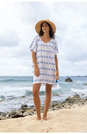MER ST. BARTH Capucine Mini Caftan With Embroidery