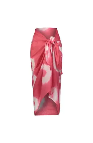 MER ST BARTHS Cotton Saline Pareo Hibiscus Tie-dye - Pink