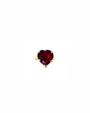 Fry Powers Heart Ring With Garnet - Orange Citrine