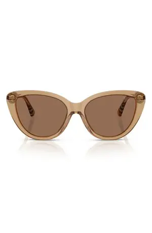 Burberry 55mm Cat-eye Sunglasses - Beige/dark Brown