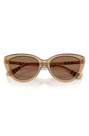 Burberry 55mm Cat-eye Sunglasses - Beige/dark Brown