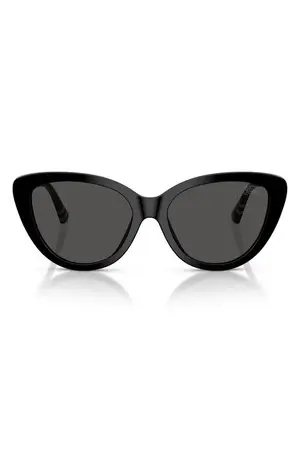 Burberry BURBERRY 55mm Cat-Eye Sunglasses Black/dark Grey