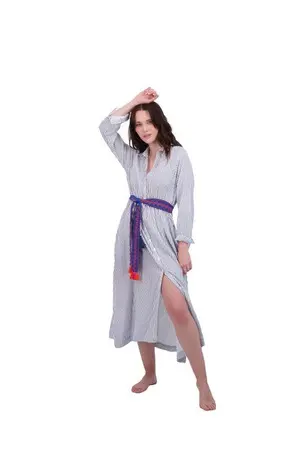 MER ST. BARTH Anais Button-front Shirt Dress - Blue
