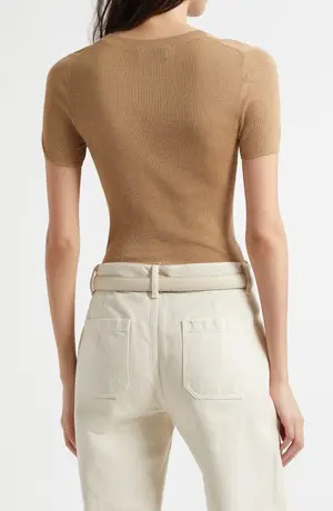 NILI LOTAN Hettie Rib Silk Sweater