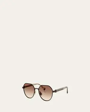 Brunello Cucinelli Round Titanium Sunglasses