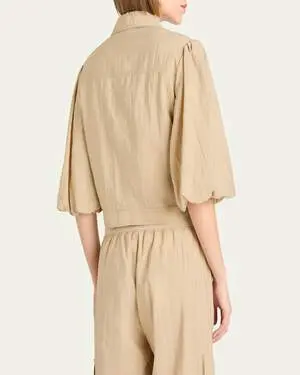 Cinq À Sept Ottie Short-sleeve Jacket - Khaki