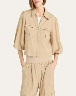Cinq À Sept Ottie Short-sleeve Jacket - Khaki