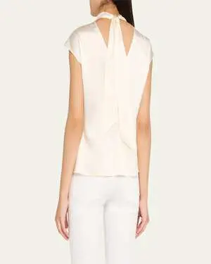 Veronica Beard Leilany Draped Silk Top