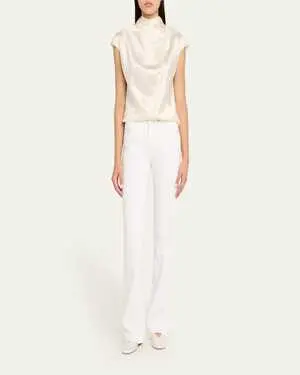 Veronica Beard Leilany Draped Silk Top