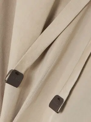 Max Mara Leather-trimmed Linen And Silk-blend Shorts