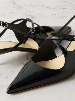Proenza Schouler Slash Patent-leather Slingback Pumps