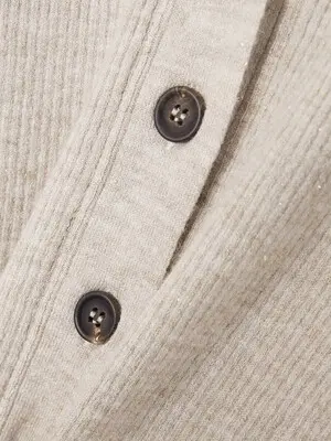Brunello Cucinelli Metallic Ribbed-knit Cardigan