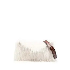 Dries Van Noten Fringed Envelope Bag - White