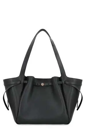 Tory Burch Tory Burch Romy Smooth Leather Tote - Black