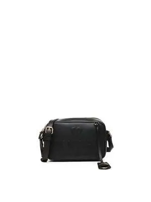 Moschino Logo Plaque Shoulder Bag - Black