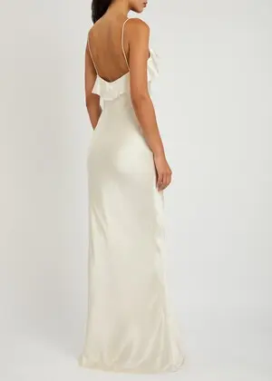 DE LA VALI Esperanza Stretch-silk Maxi Dress