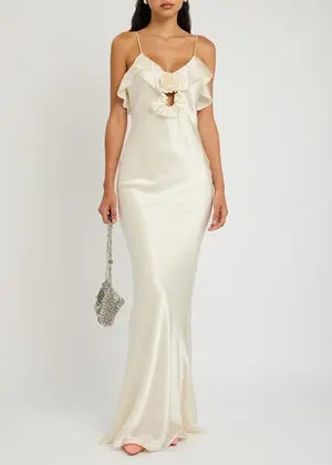 DE LA VALI Esperanza Stretch-silk Maxi Dress