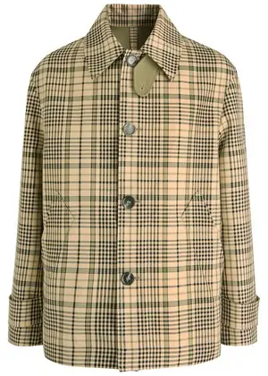 Ami Plaid Print Canvas Jacket
