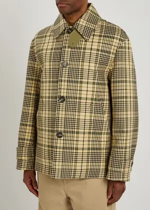 Ami Plaid Print Canvas Jacket