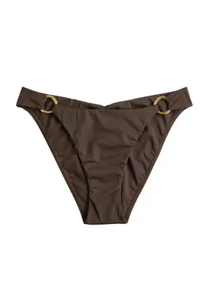 AWAY THAT DAY Sorrento Ruched Bikini Briefs - Chocolate