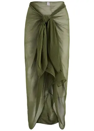 AWAY THAT DAY Santorini Fine-knit Sarong Olive