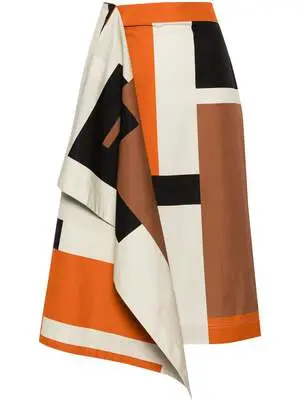 Fendi Printed Cotton Skirt - Orange