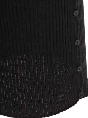 COURREGES Cotton And Merino Wool Miniskirt - Black