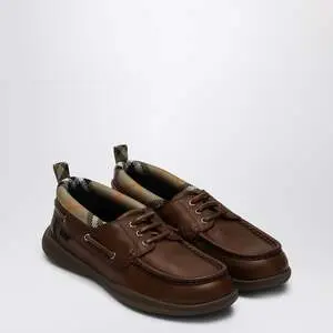 Burberry Leather Loafers With Check Trim