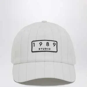 1989 STUDIO Striped Baseball Cap - White