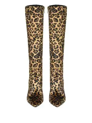 GIANVITO ROSSI Leopard Print Boots - Neutrals
