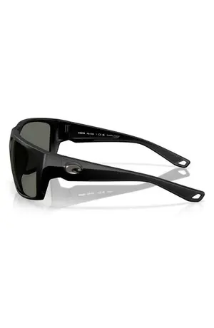 COSTA DEL MAR 64mm Rectangular Sunglasses - Matte Black/ Gray