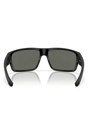 COSTA DEL MAR 64mm Rectangular Sunglasses - Matte Black/ Gray