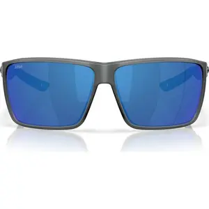 COSTA DEL MAR Rincon Ii 64mm Rectangular Sunglasses - Smoke Crystal/blue 580p
