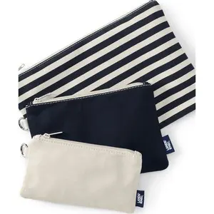 LANDS' END Canvas Pouch 3-pack - Radiant Navy Stripe Mix