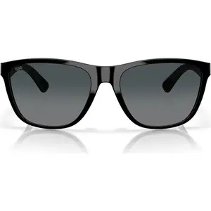 COSTA DEL MAR 57mm Polarized Rectangular Sunglasses - Black/ Gray Gradient 580g