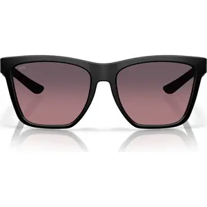COSTA DEL MAR 57mm Polarized Rectangular Sunglasses - Matte Black/rose 580g