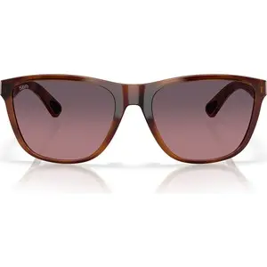 COSTA DEL MAR 57mm Polarized Rectangular Sunglasses - Tortoise/ Rose Gradient 580g