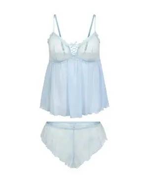 ADORE ME Seraphina Cami & Flutter Shorts Lingerie Set - Light Blue