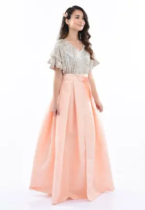 TULLEEN Arcola Maxi Dress - Peach