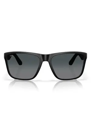 COSTA DEL MAR Costa Del Mar 59mm Polarized Rectangle Sunglasses Matte Black/gray 580g