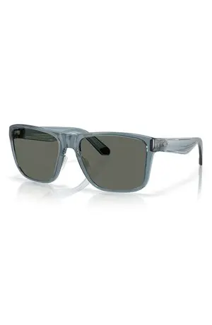 COSTA DEL MAR 59mm Polarized Rectangle Sunglasses - Translucent Blue/gray 580g