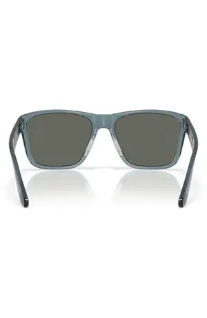 COSTA DEL MAR 59mm Polarized Rectangle Sunglasses - Translucent Blue/gray 580g