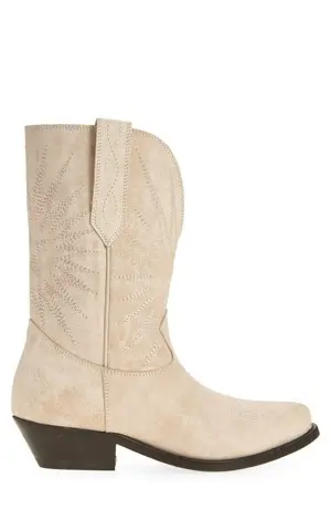 GOLDEN GOOSE Wish Star Short Western Boots - Butter