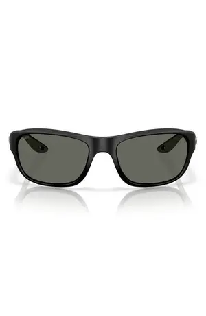 COSTA DEL MAR Clipperton 58mm Polarized Sunglasses - Matte Black/ Gray 580g