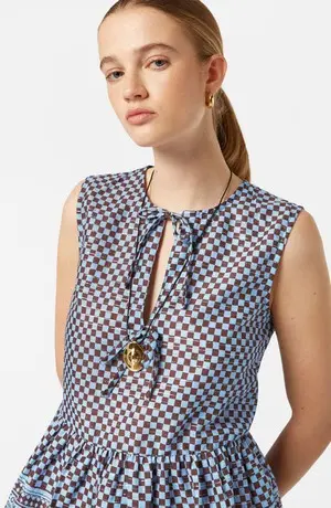 Scotch & Soda Bow Detailed Sleeveless Top - Block Print