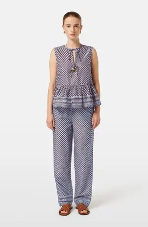 Scotch & Soda Bow Detailed Sleeveless Top - Block Print