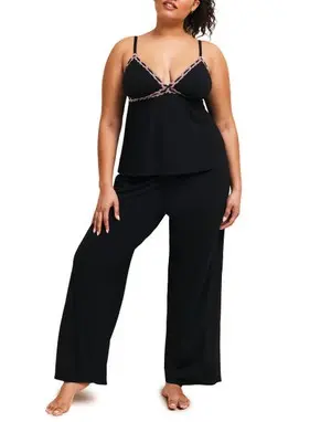 ADORE ME Eloisa Tank Top & Pants Pajama Set Black